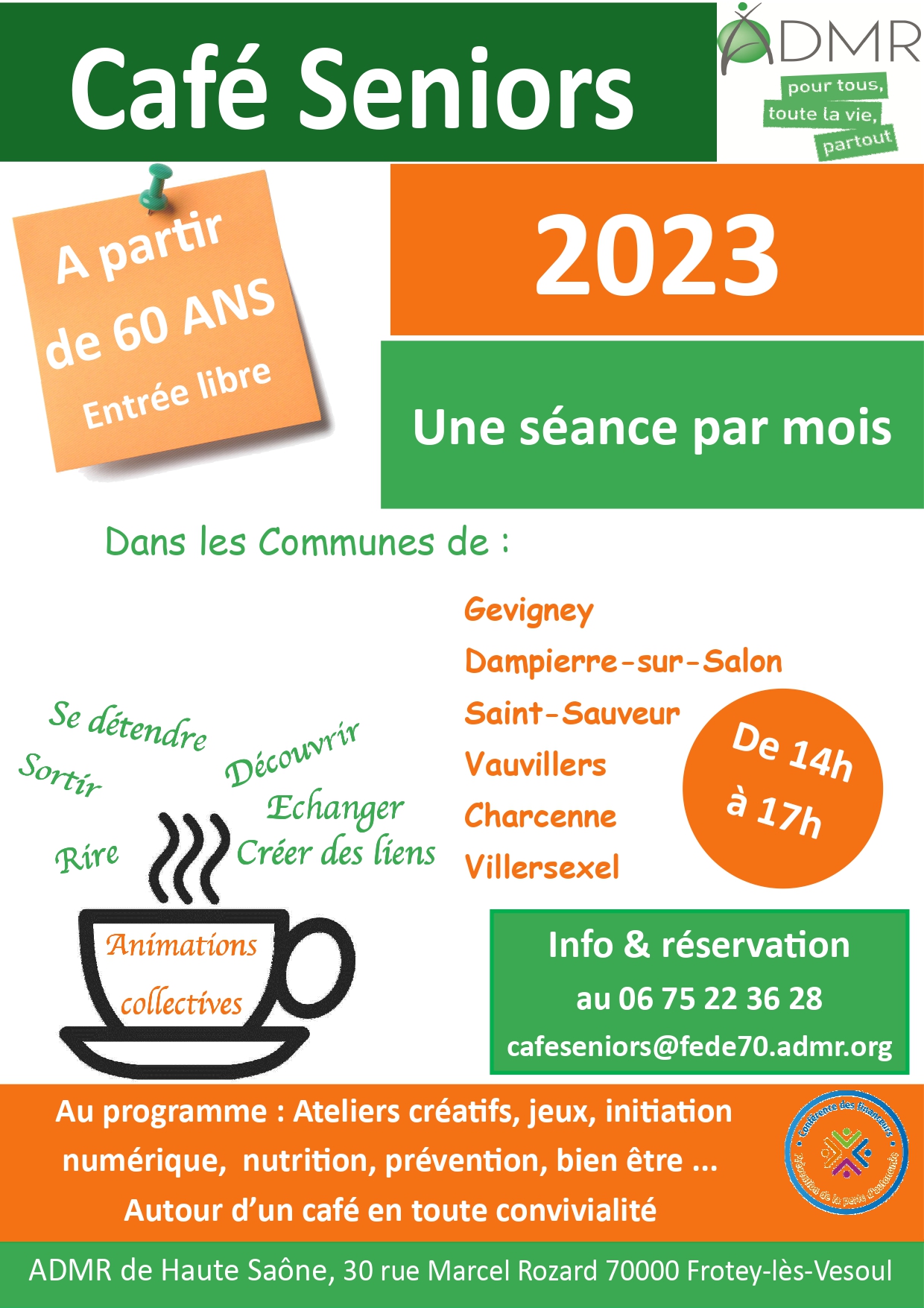 Café séniors | ADMR de Haute-Saône